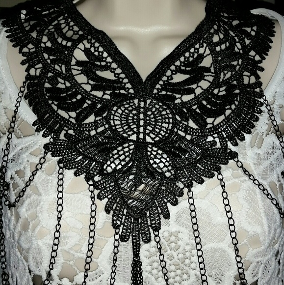 Jewelry | Pretty Black Lace Body Chain Necklace | Poshmark